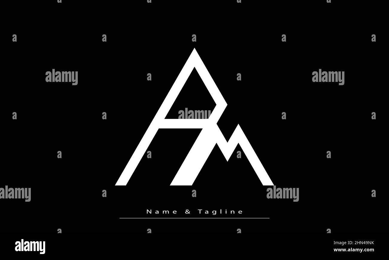 Am alphabet logo Black and White Stock Photos & Images - Alamy