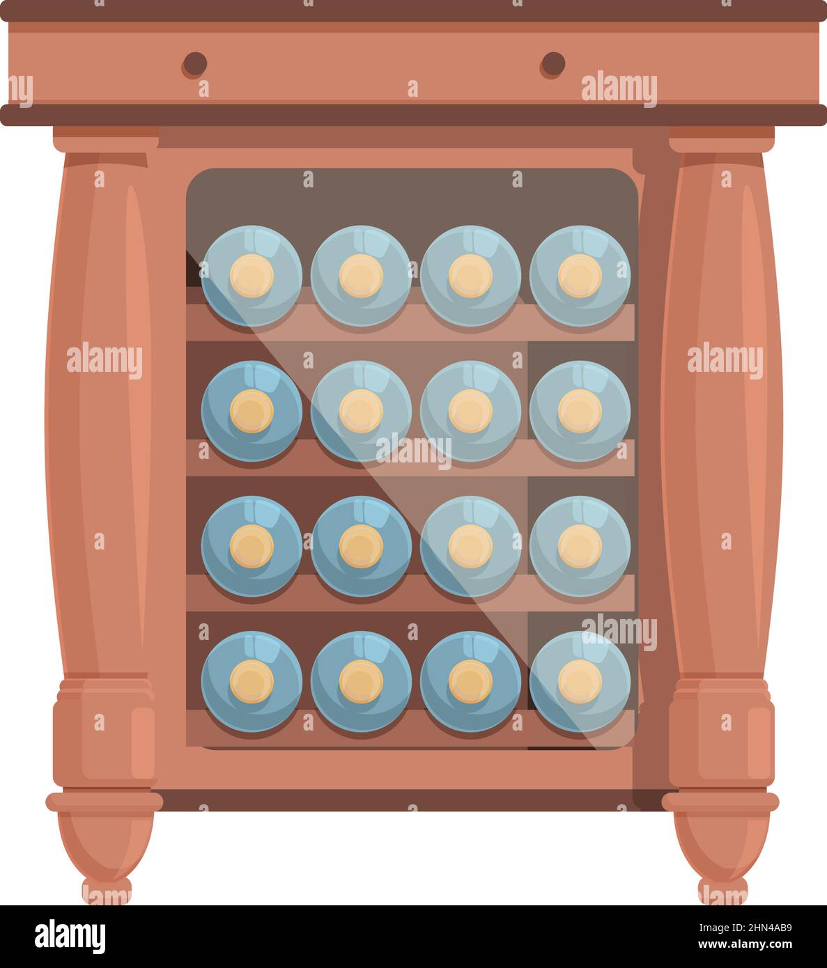 Wood wine cabinet icon cartoon vector. Alcohol bar. Kitchen shelf Stock ...