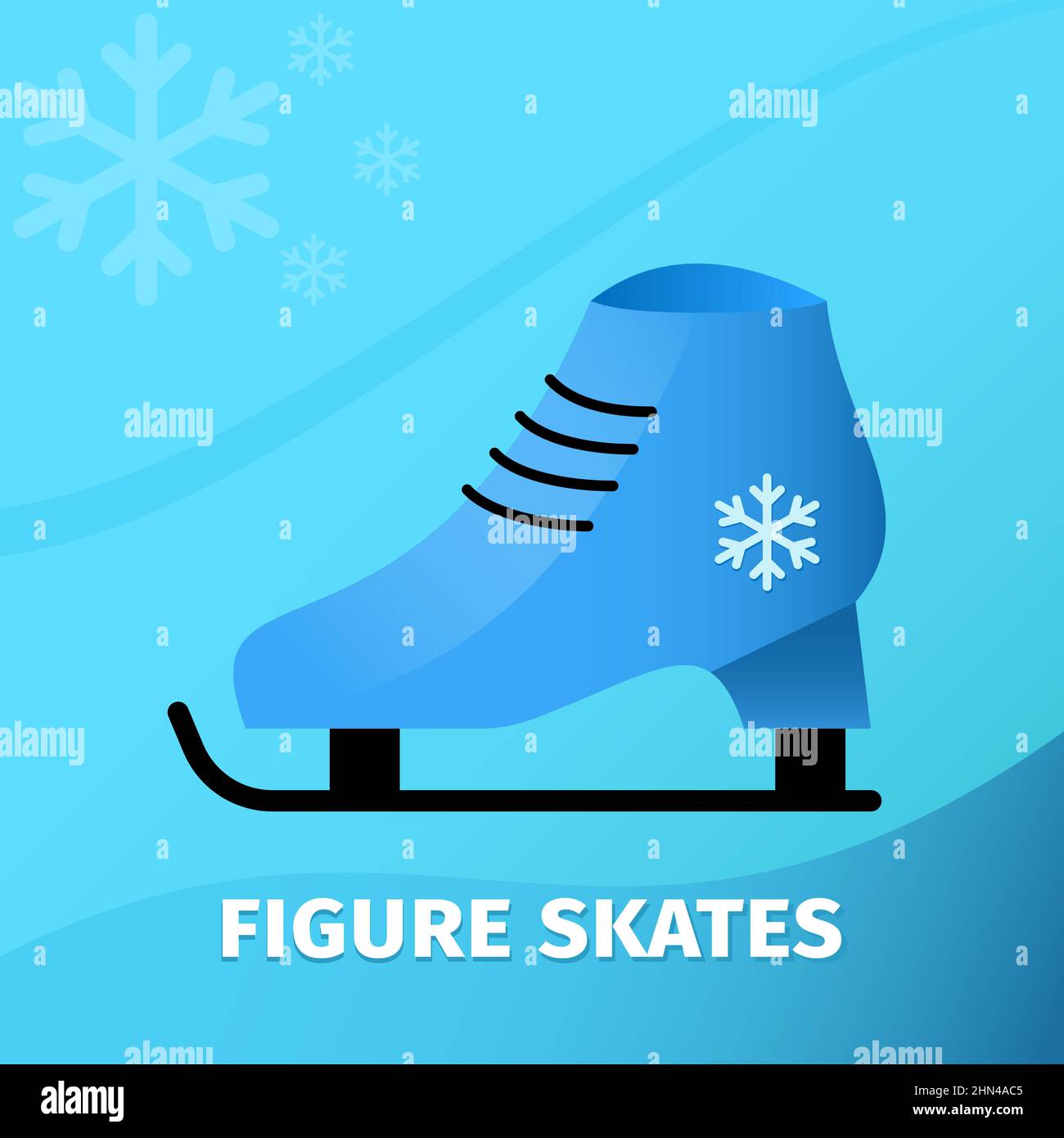 Vector sports figure skate on a background of blue gradient and ...