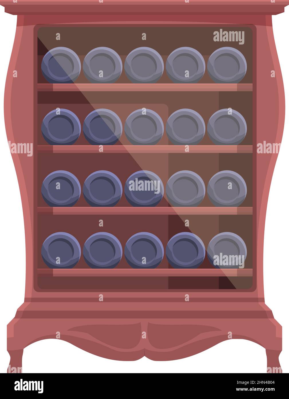 Alcohol wine cabinet icon cartoon vector. Bar shelf. Storage wood Stock ...