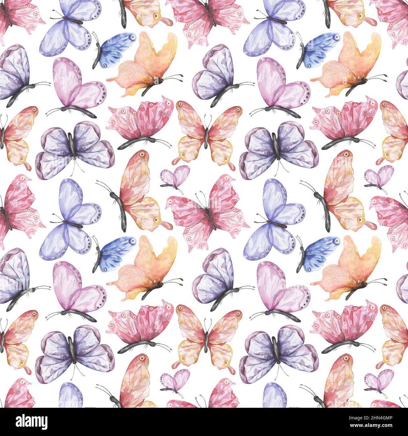 Butterfly Seamless Pattern, Watercolor Moth paper, Insects Repeat ...