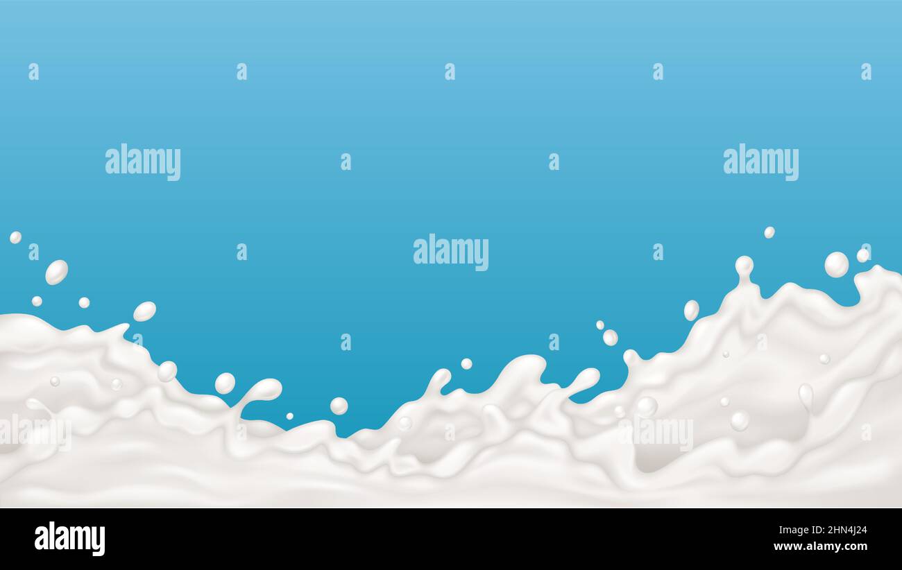 Realistic milk splash, dairy splatter background. Creamy yogurt or ...