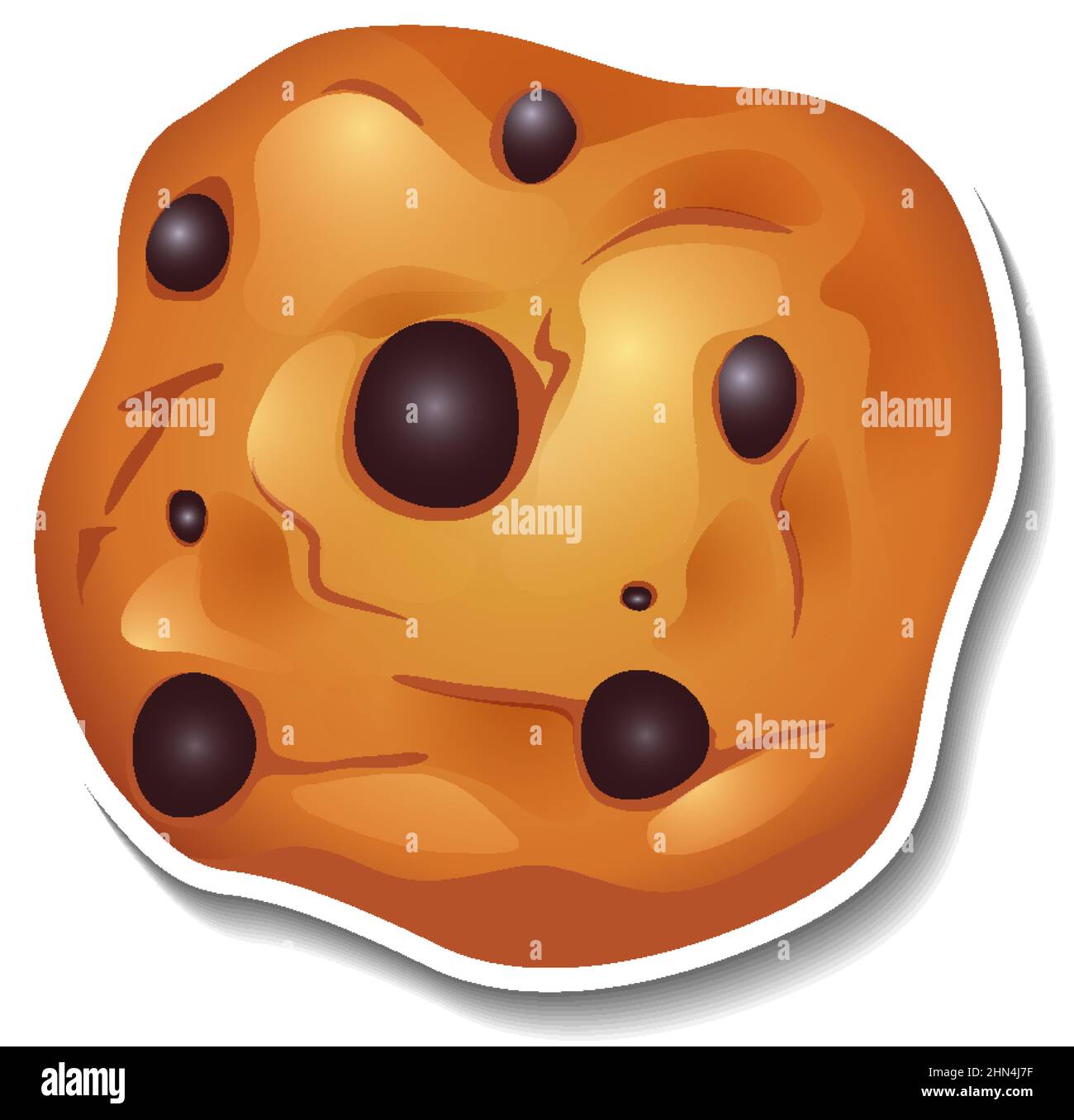 Isolated chocolate chips cookie in cartoon style illustration Stock ...