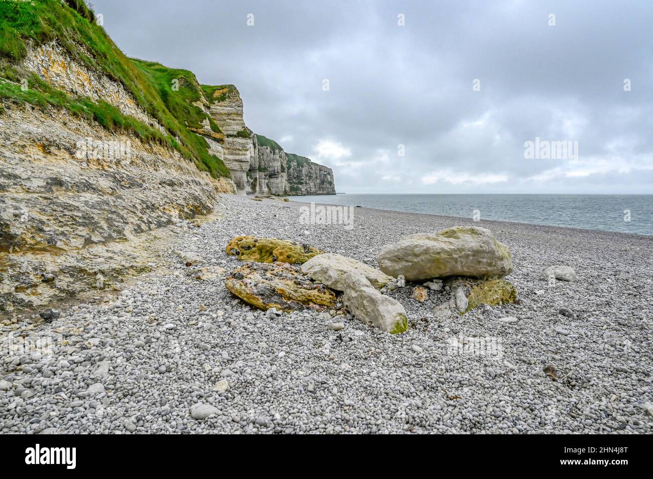 The cliffs of the Alabaster Coast (Côte d'Albâtre) at Le Tilleul ...