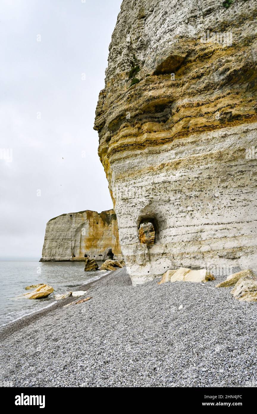 The cliffs of the Alabaster Coast (Côte d'Albâtre) at Le Tilleul ...