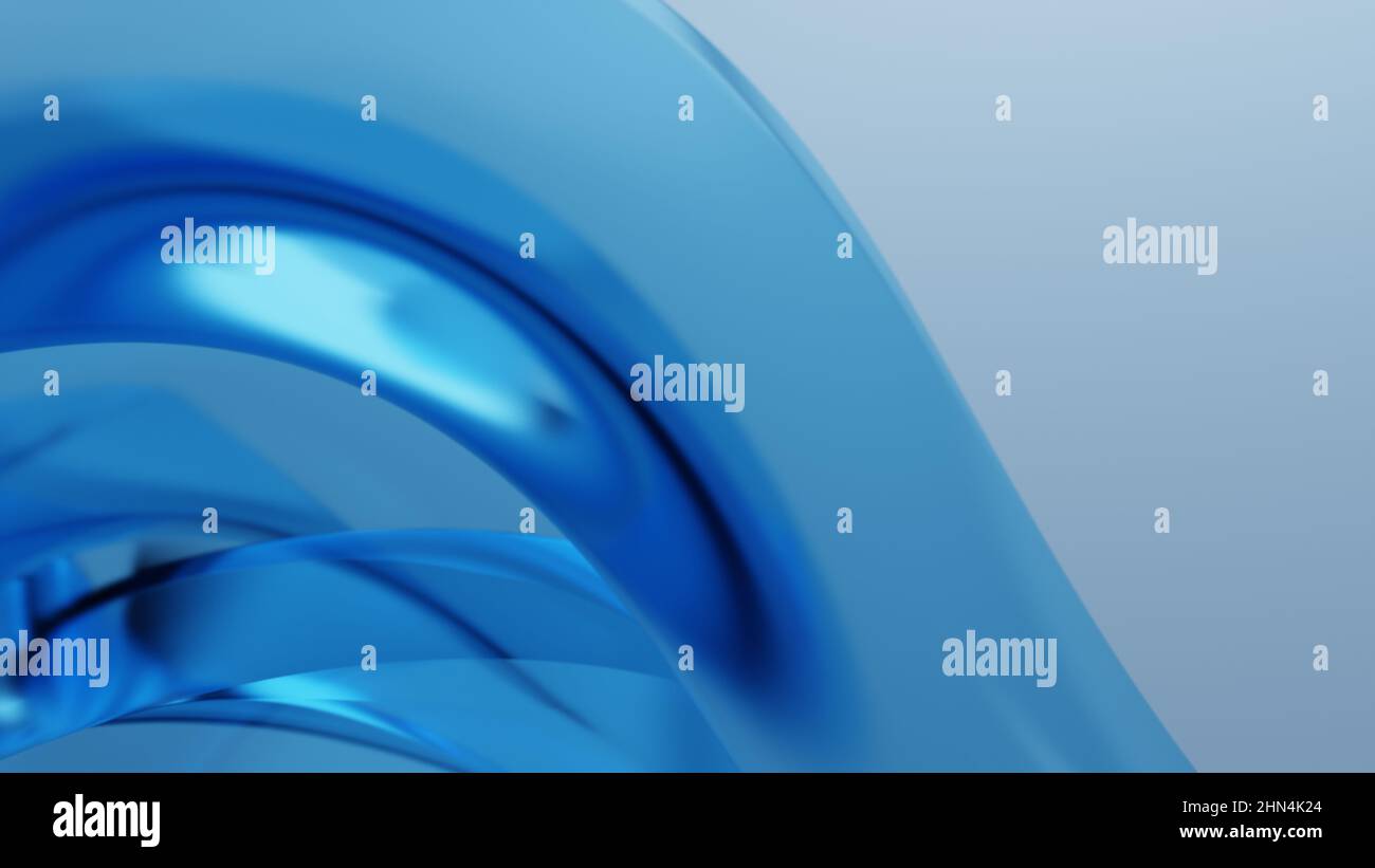 Abstract blue colorful background with distorted, curved geometry - 3d ...