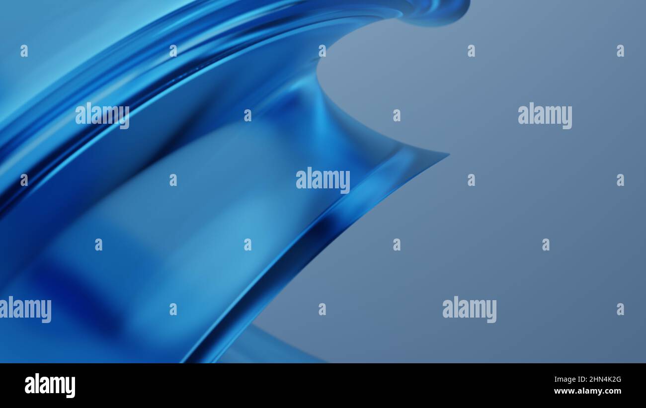 Abstract blue colorful background with distorted, curved geometry - 3d ...
