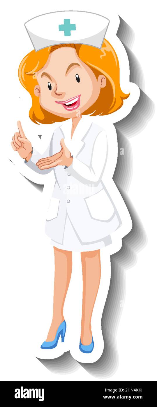 Female nurse cartoon character illustration Stock Vector Image & Art ...