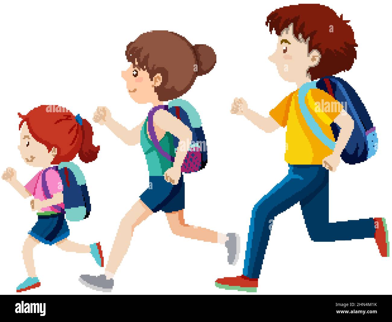 Set of different people in running position illustration Stock Vector ...