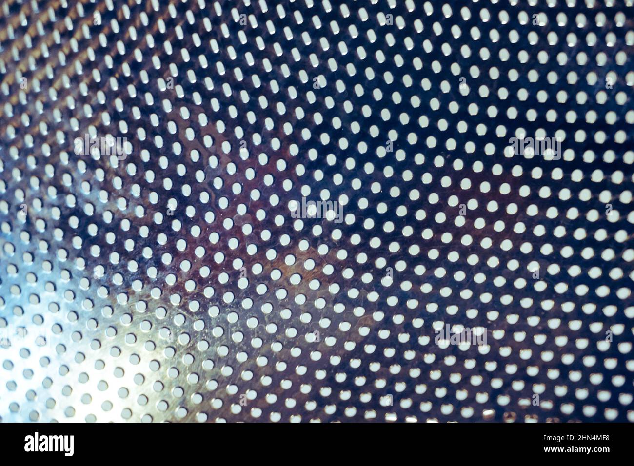 Metal texture with multiple wholes - background Stock Photo - Alamy