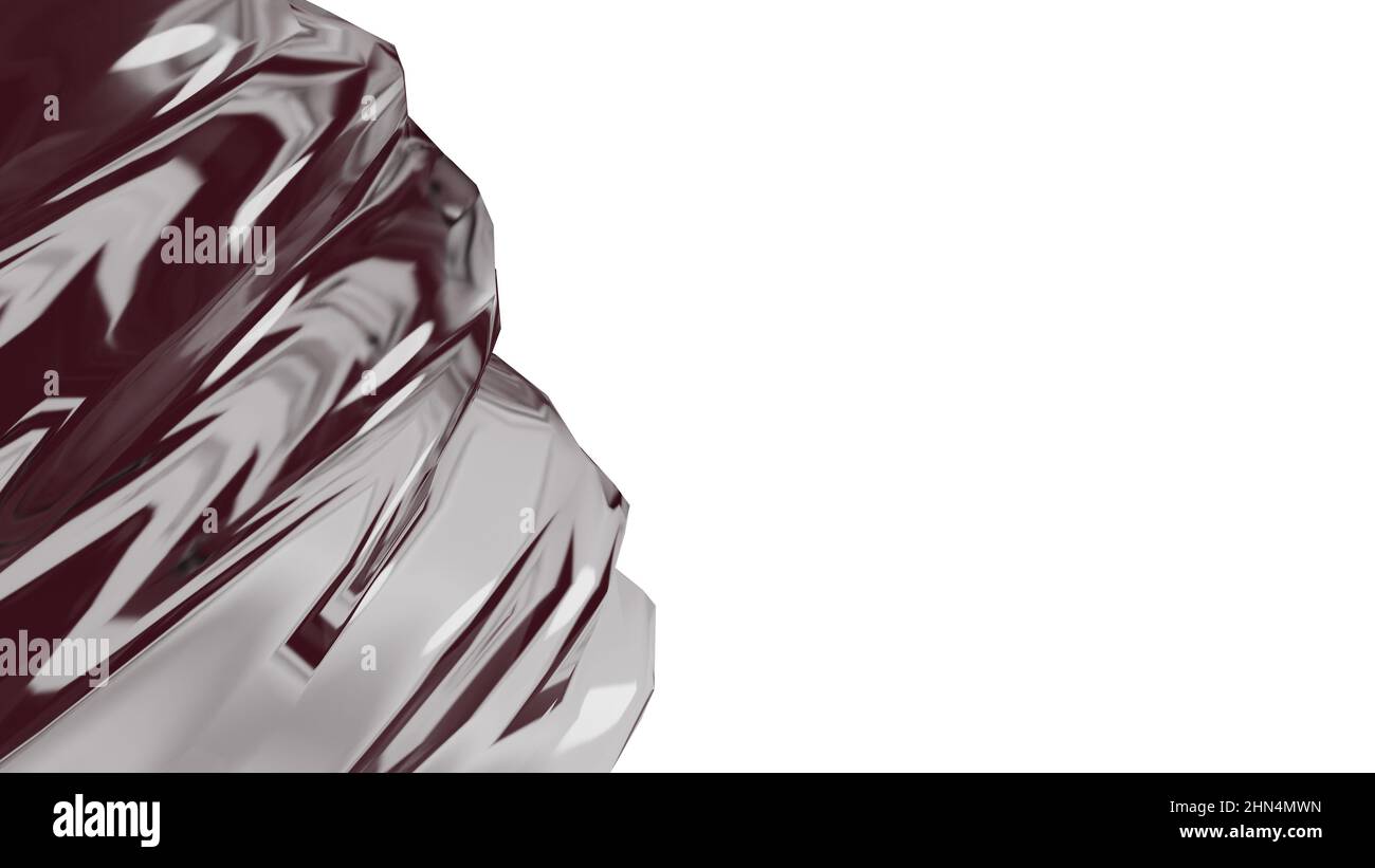 Abstract 3d illustration featuring a twisted geometric object made of ...