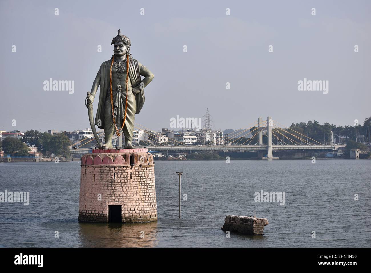 Statue of Raja Bhoj - 32 feet high, on Upper Lake, King Bhoj, who ruled ...