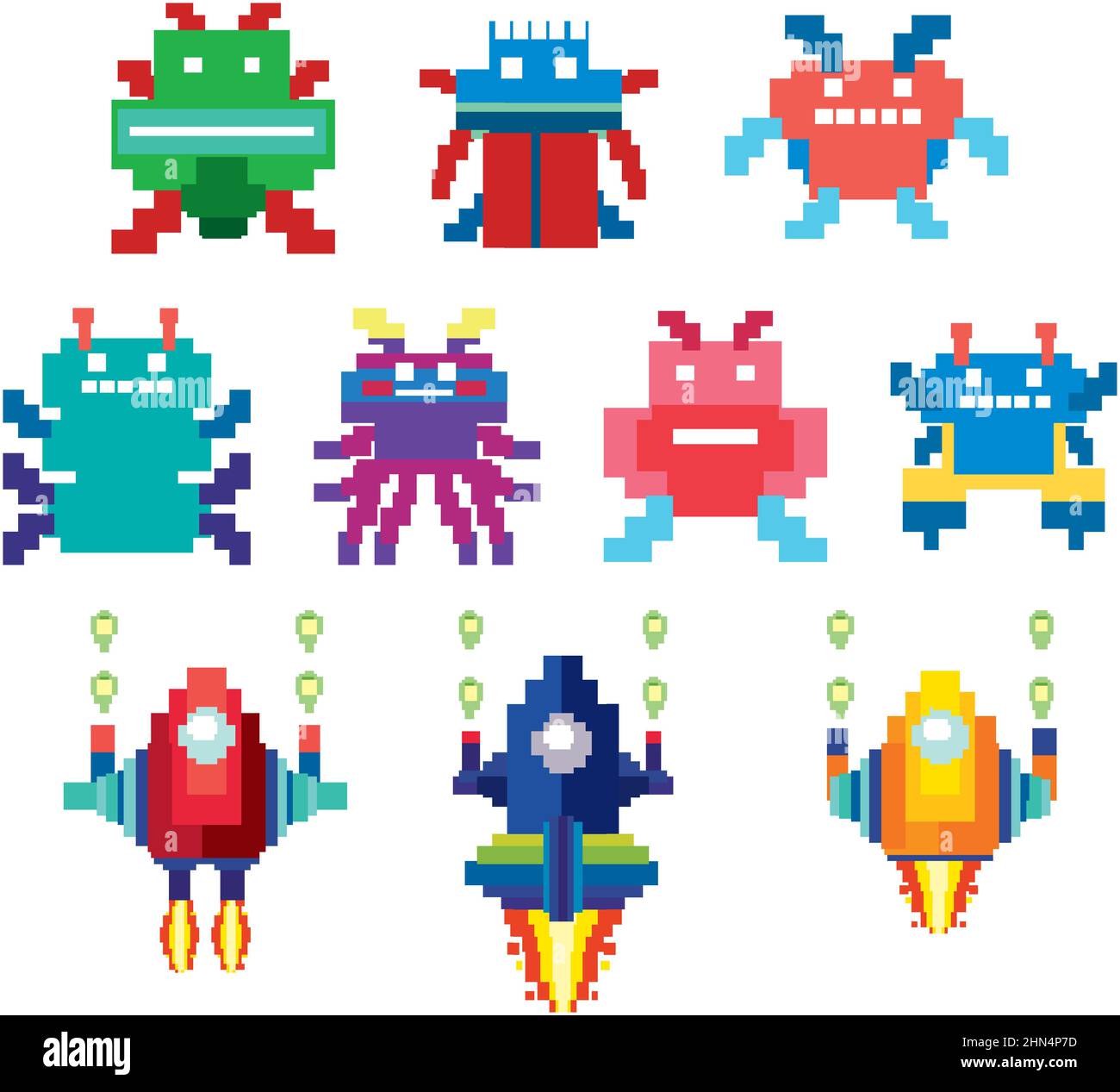 Pixel rocket art Cut Out Stock Images & Pictures - Alamy