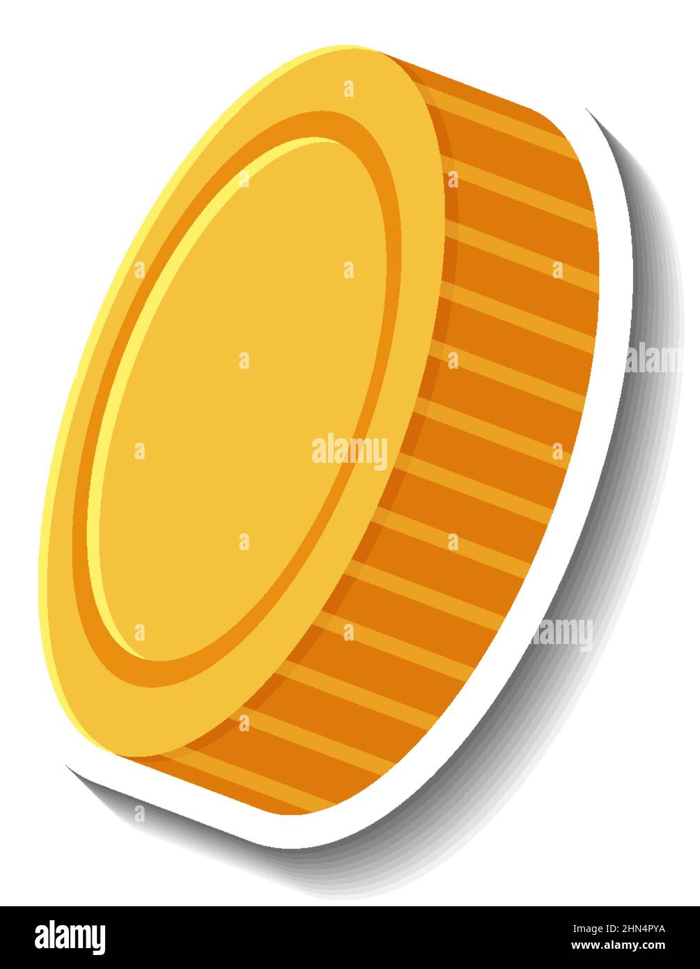 Isolated gold coin in cartoon style illustration Stock Vector Image ...