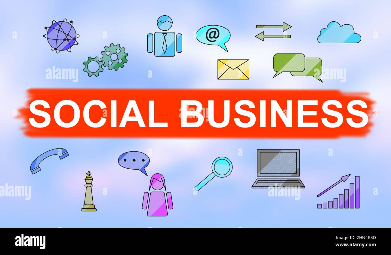 Illustration of a social business concept Stock Photo - Alamy