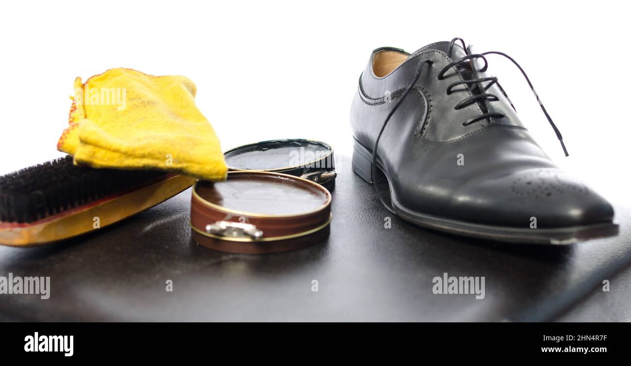 Shoe polish brush rag hi-res stock photography and images - Alamy