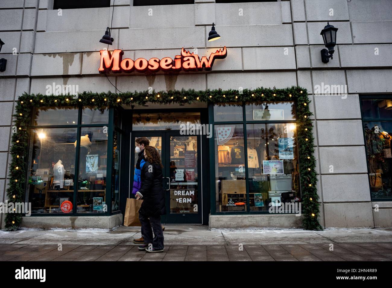 Detroit, United States. 07th Feb, 2022. Moosejaw logo seen at one of ...