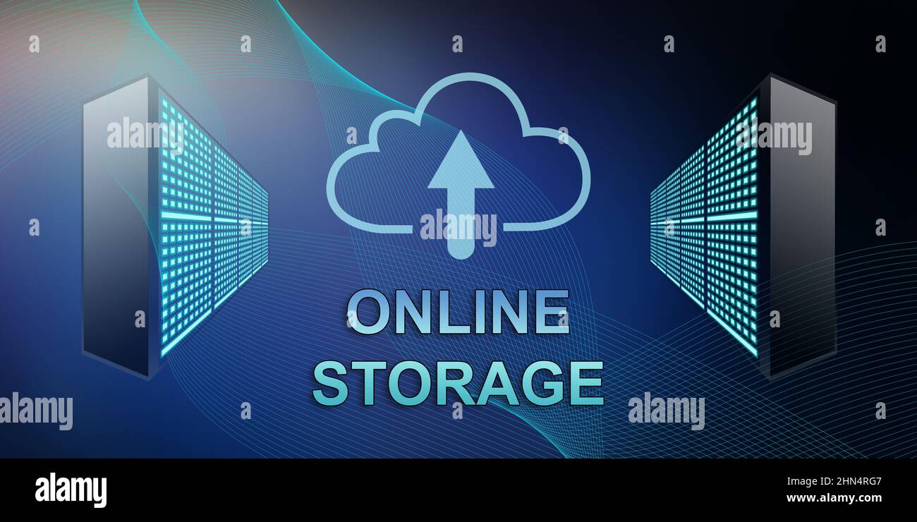Illustration of an online storage concept Stock Photo - Alamy