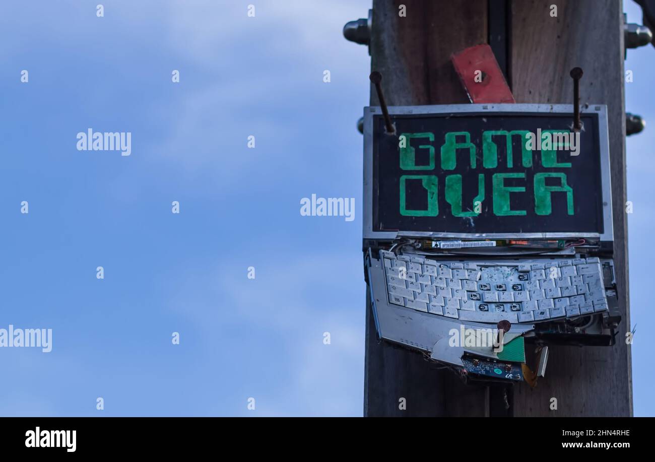 Game over, end of a laptop Stock Photo - Alamy