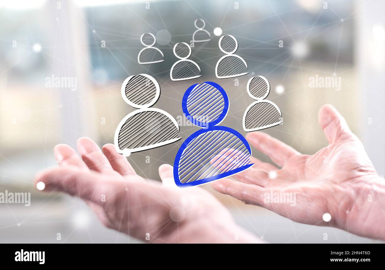 Leadership concept above the hands of a man Stock Photo - Alamy