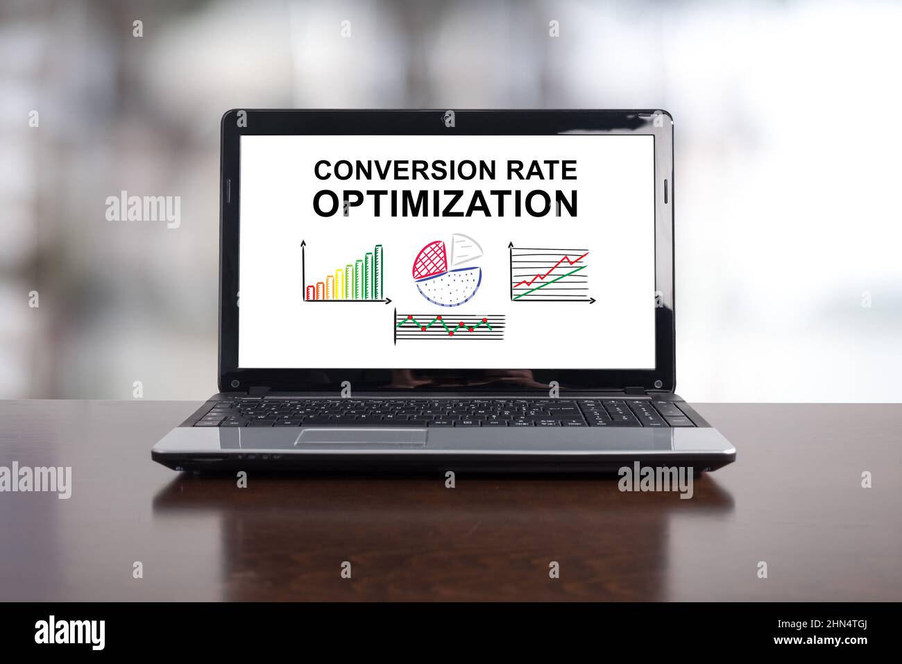 Conversion rate optimization concept on a laptop screen Stock Photo - Alamy