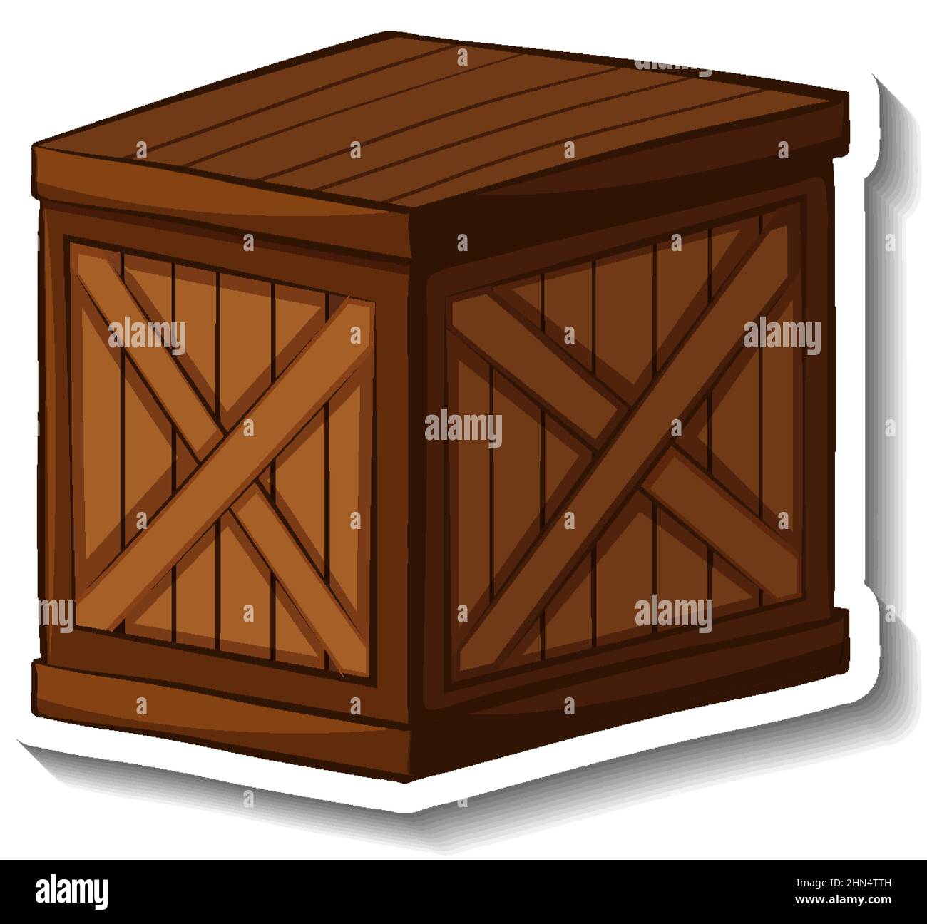 Isolated wooden box in cartoon style illustration Stock Vector Image ...
