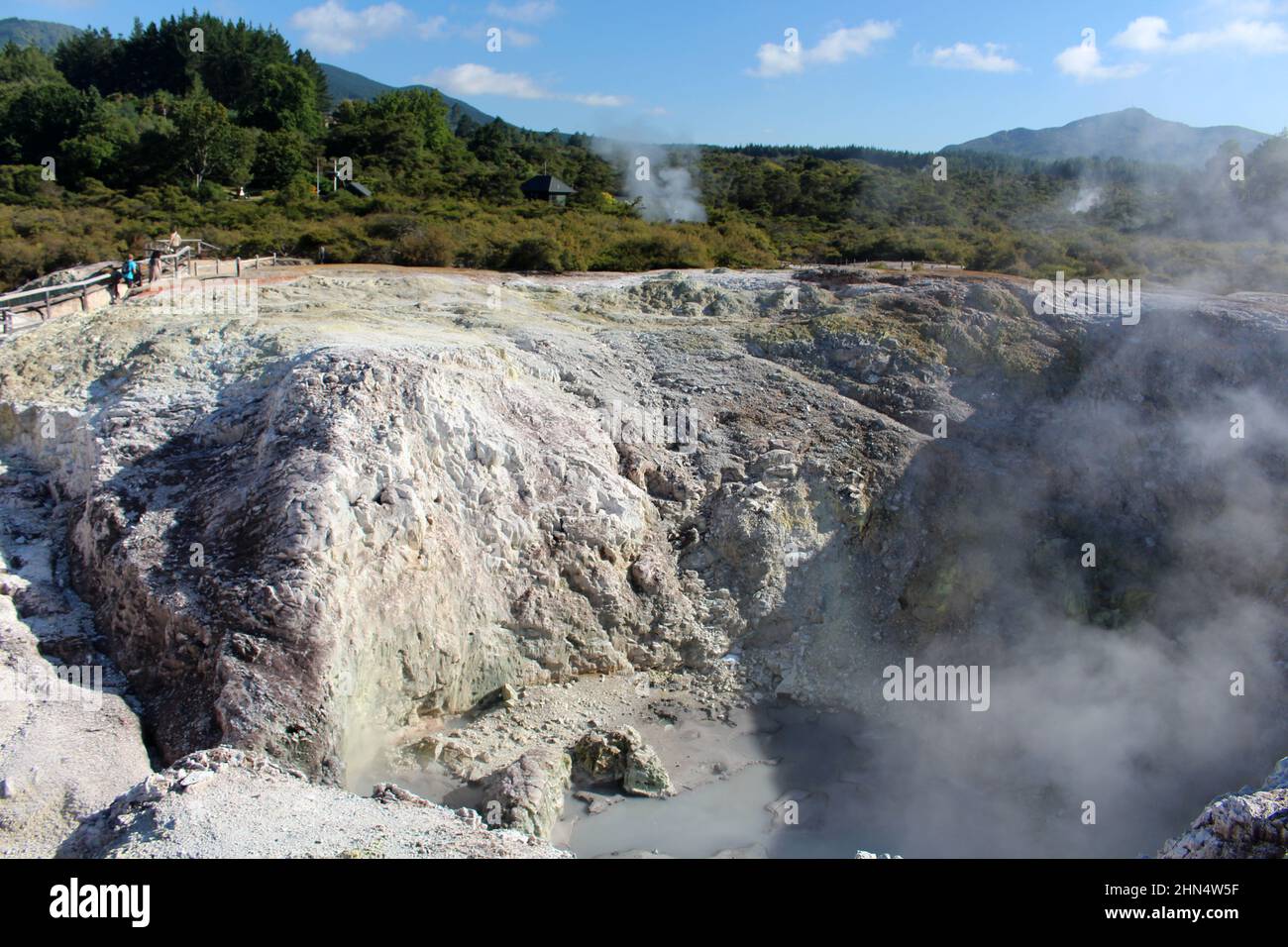 Landscape at Wai-O-Tapu geothermal area, Wai O'Tapu Thermal Wonderland ...