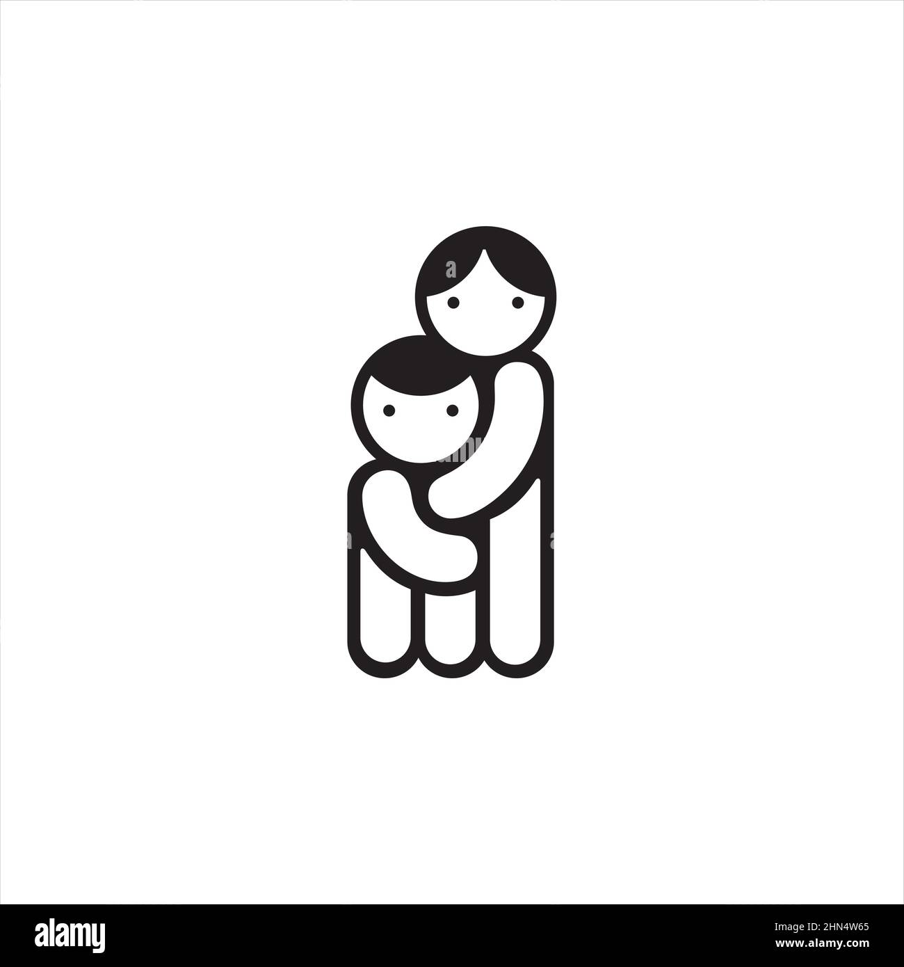 Parent and child is hugging each other. Mom and kid. Isolated icon ...
