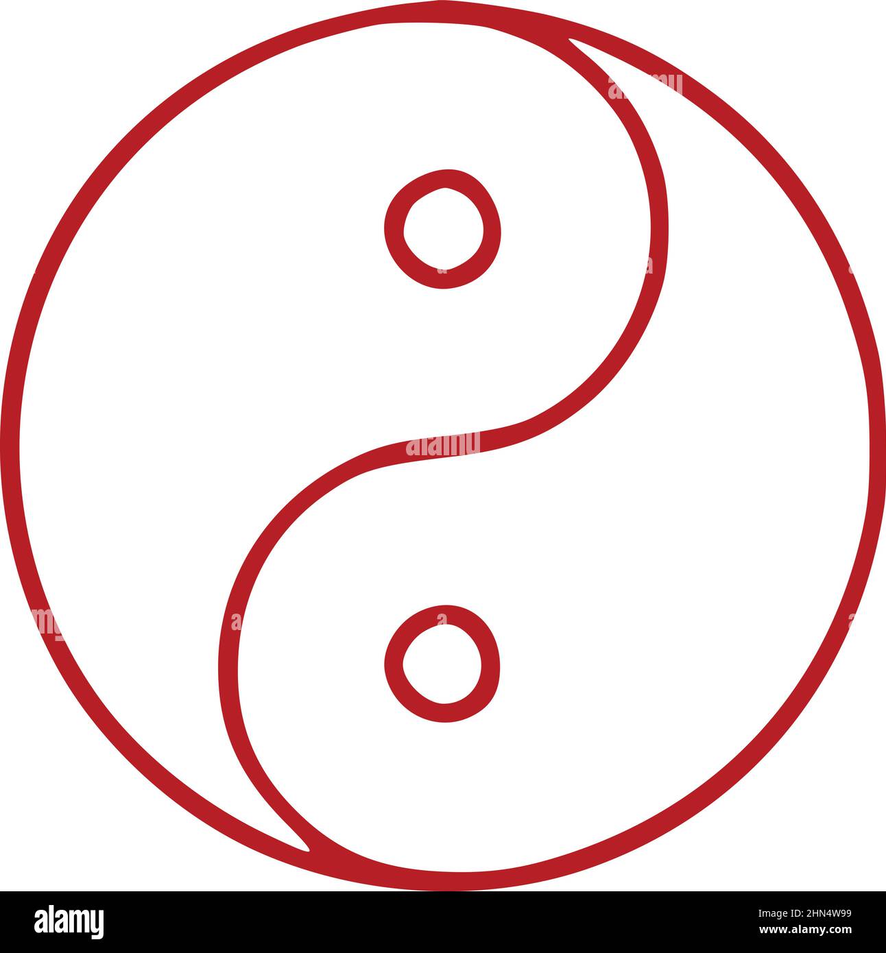 Yin Yang outline icon isolated on white background Stock Vector Image ...