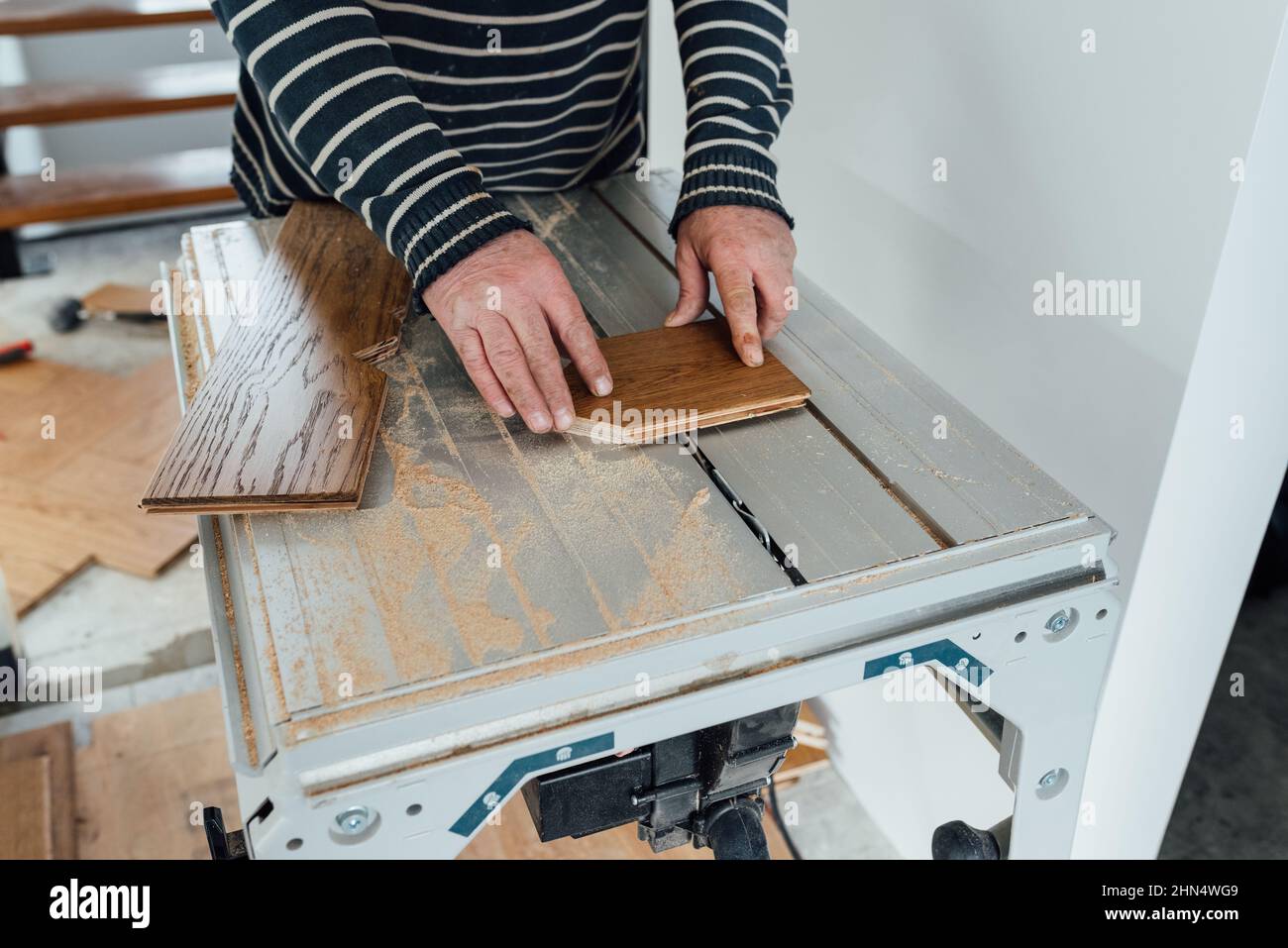 Herringbone parquet laminate floor hi-res stock photography and images ...