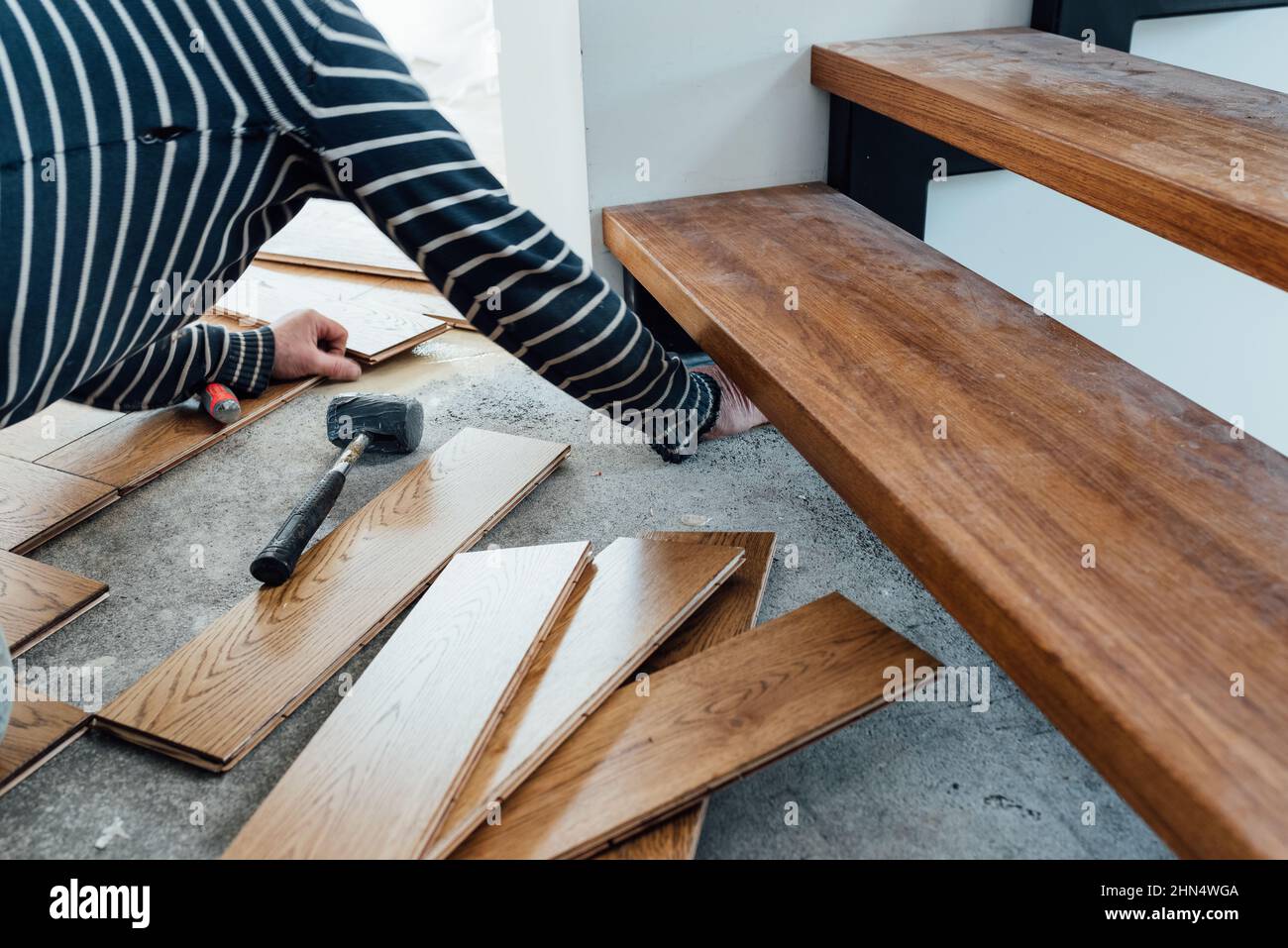 Herringbone parquet laminate floor hi-res stock photography and images ...