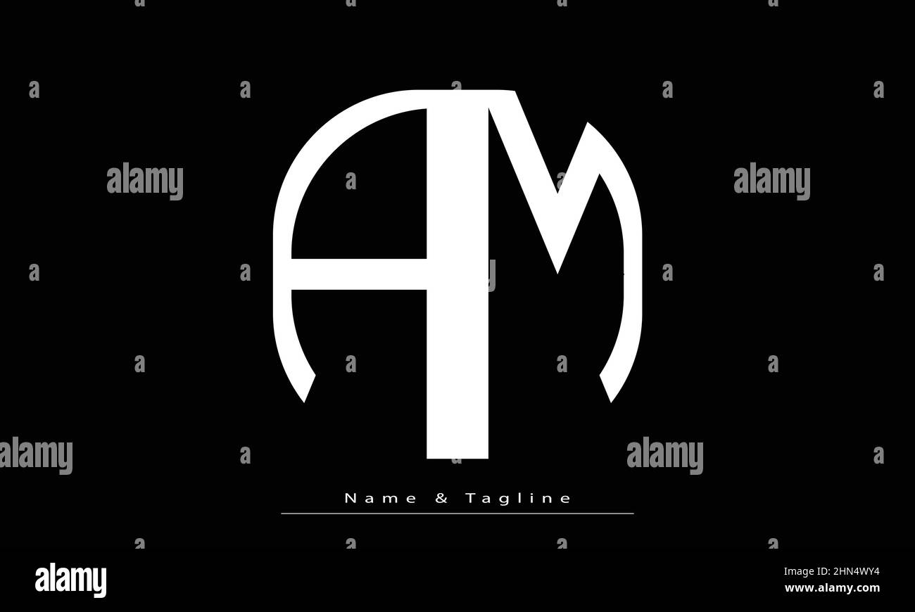 Am alphabet logo Black and White Stock Photos & Images - Alamy