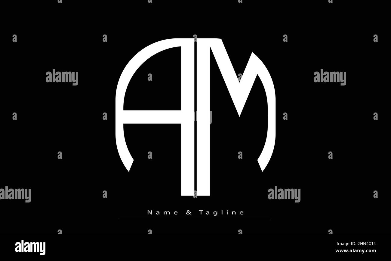 Am Initials Logo Black and White Stock Photos & Images - Alamy