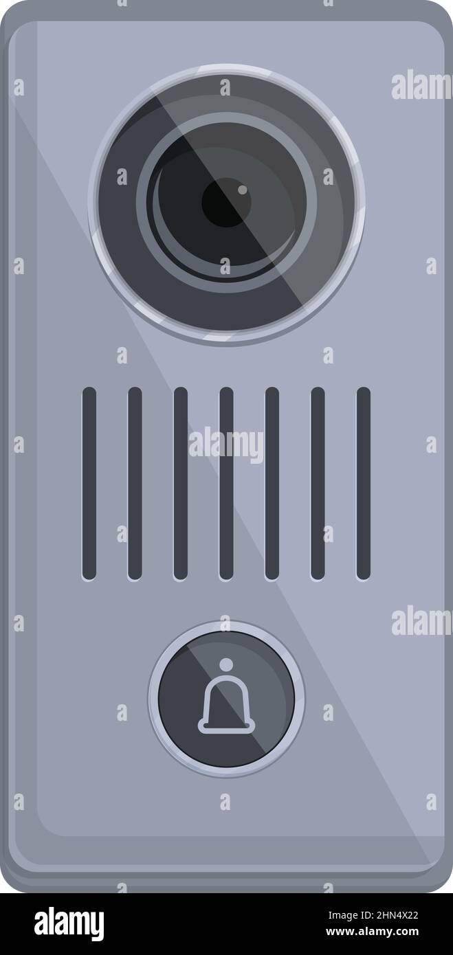 Intercom house icon cartoon vector. Video door. Camera bell Stock ...