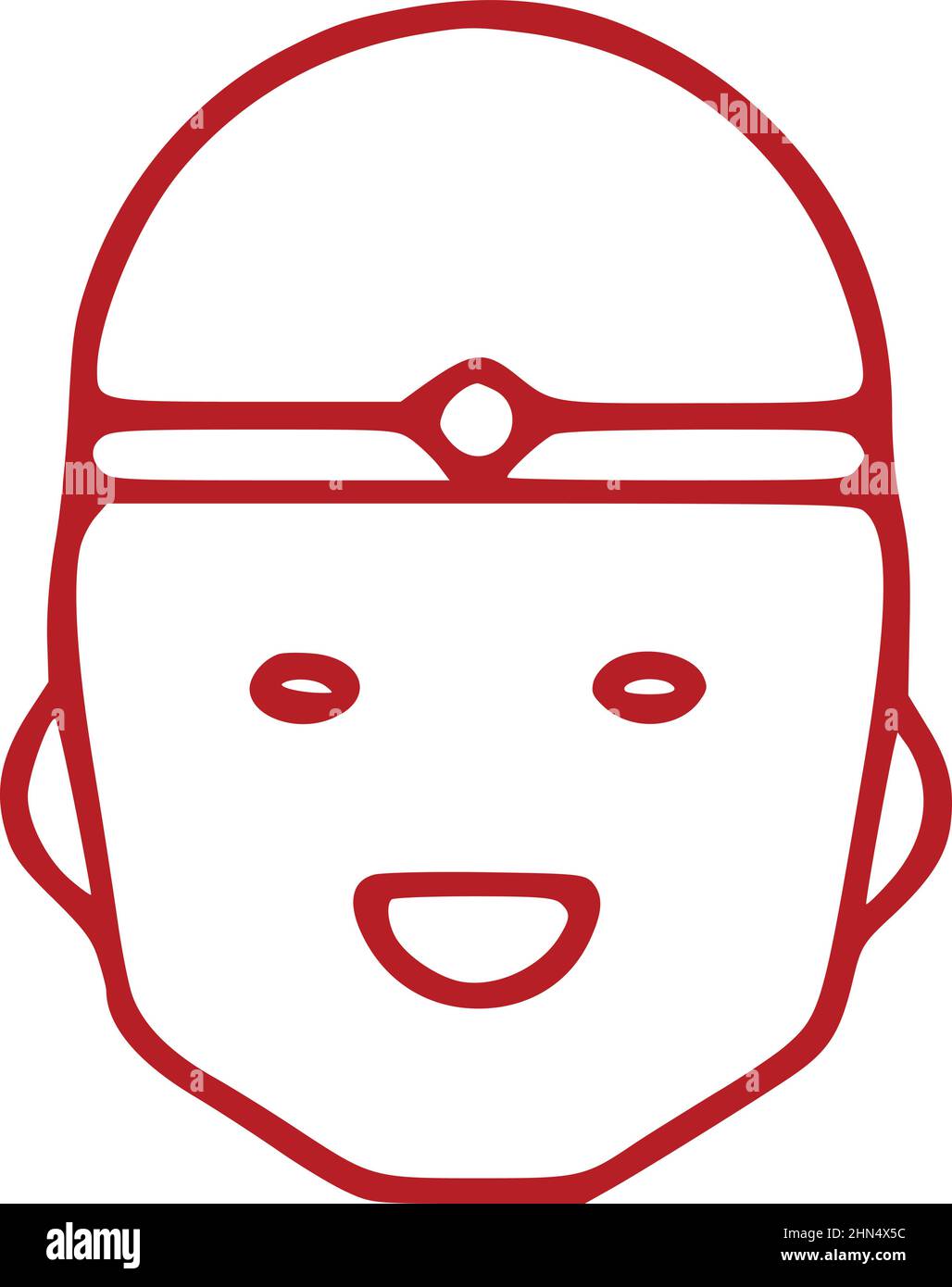 Chinese man avatar outline icon isolated on white background Stock ...