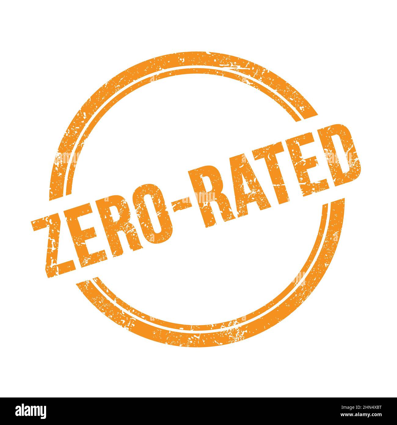 ZERO-RATED text written on orange grungy vintage round stamp Stock ...
