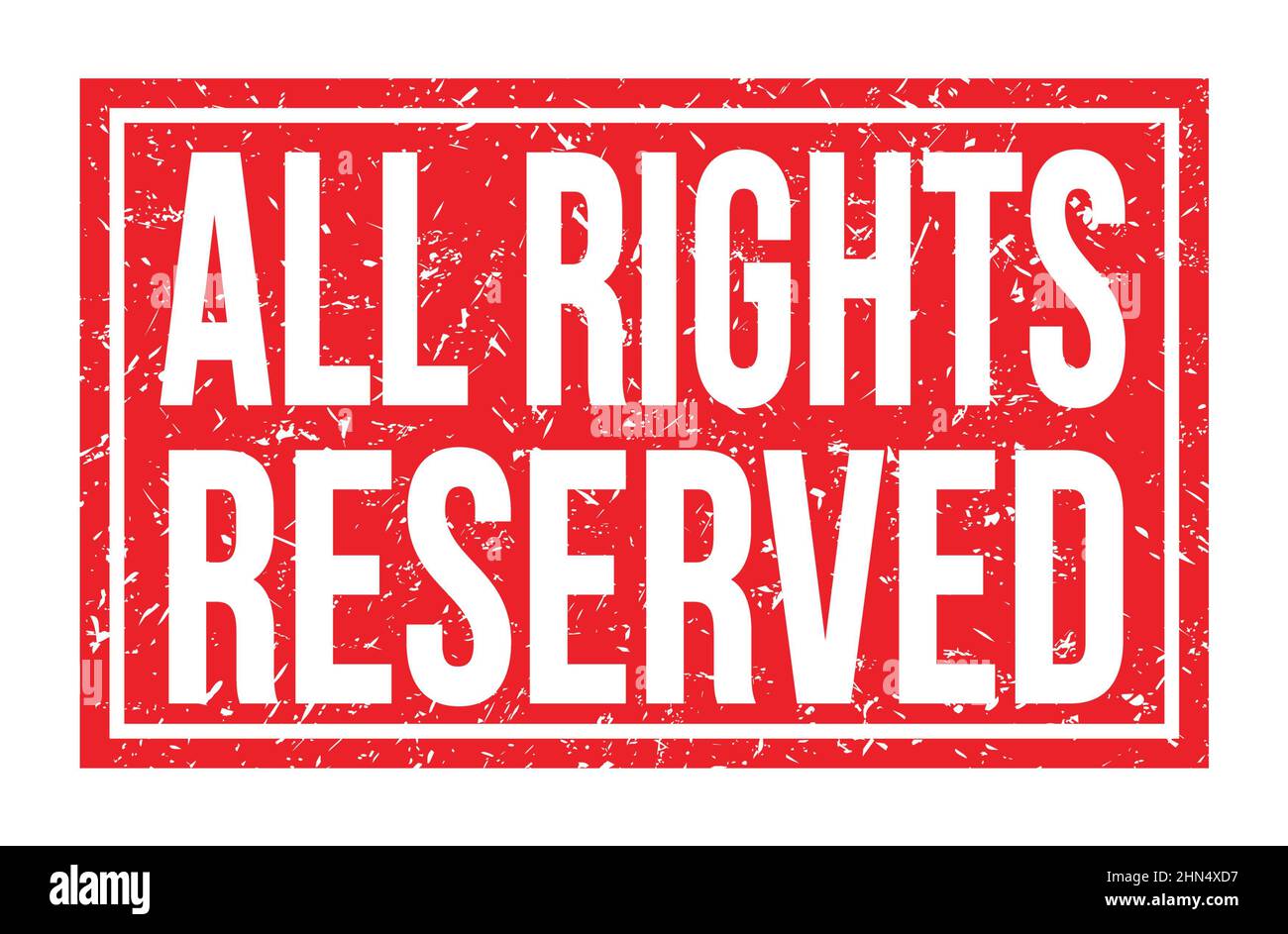 ALL RIGHTS RESERVED, words written on red rectangle stamp sign Stock ...