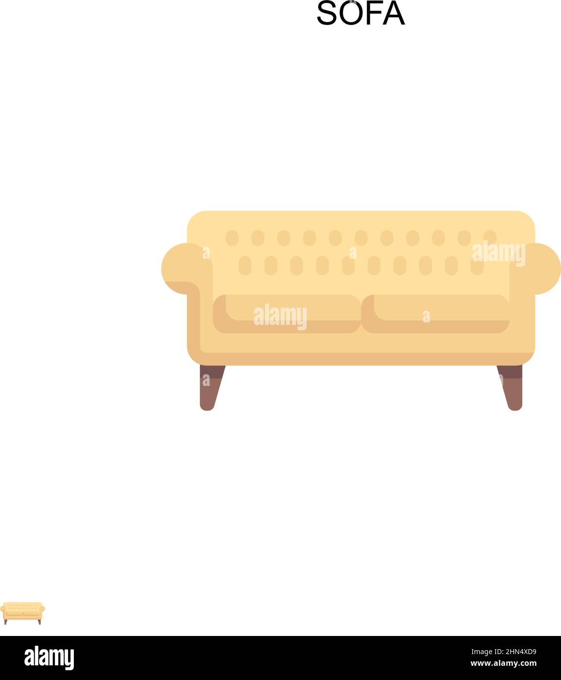Sofa Simple vector icon. Illustration symbol design template for web ...
