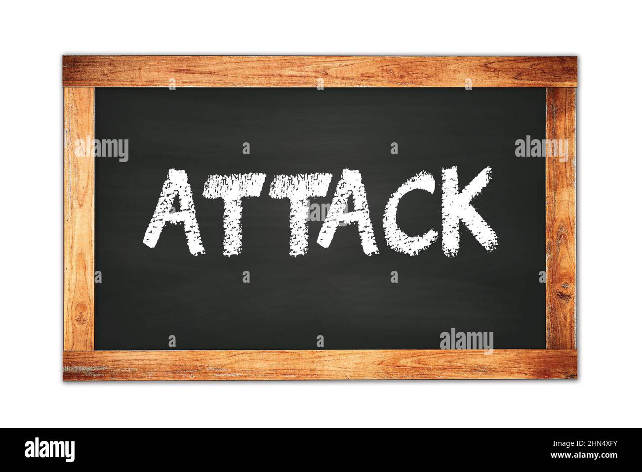 ATTACK text written on black wooden frame school blackboard Stock Photo ...