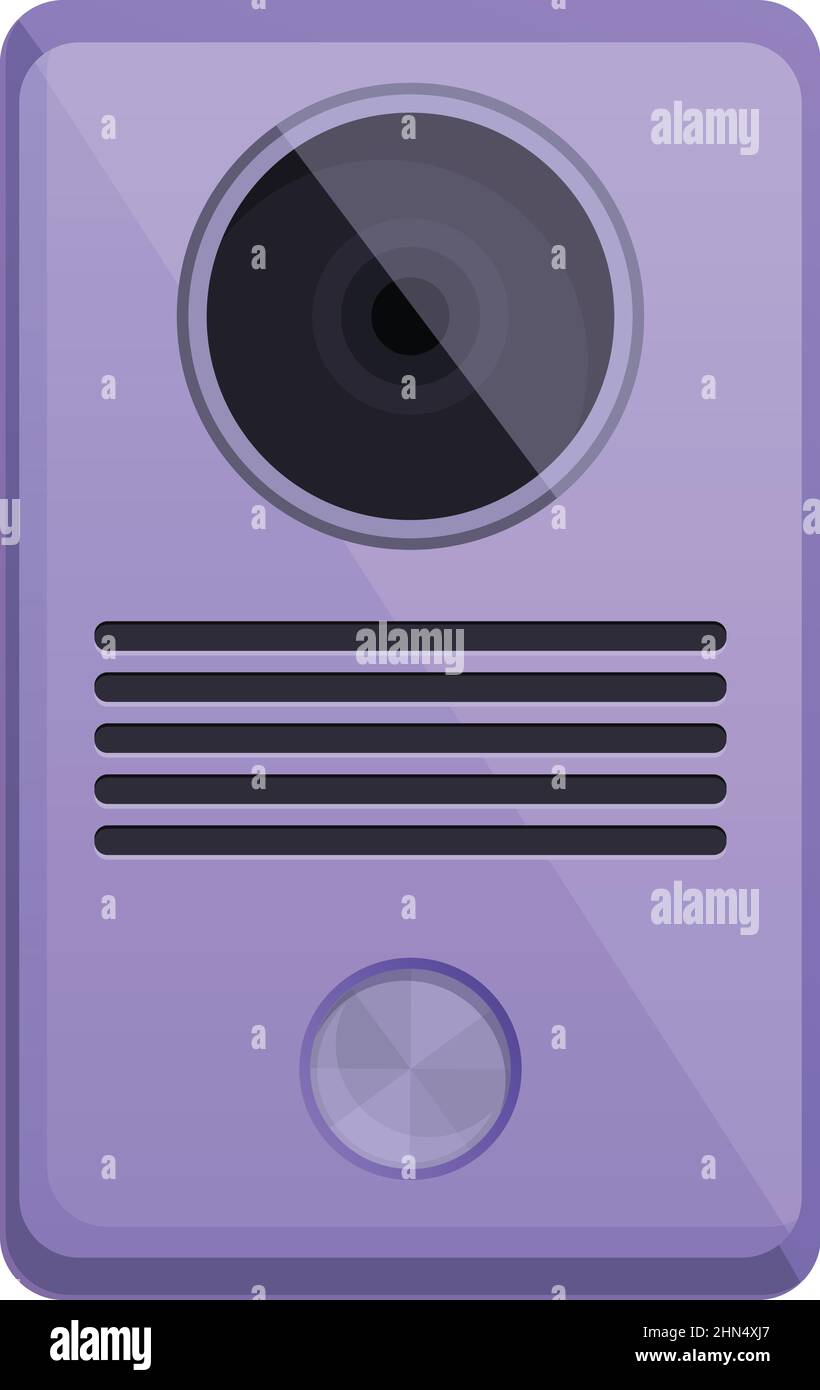 Bell intercom icon cartoon vector. Door system. Camera home Stock ...