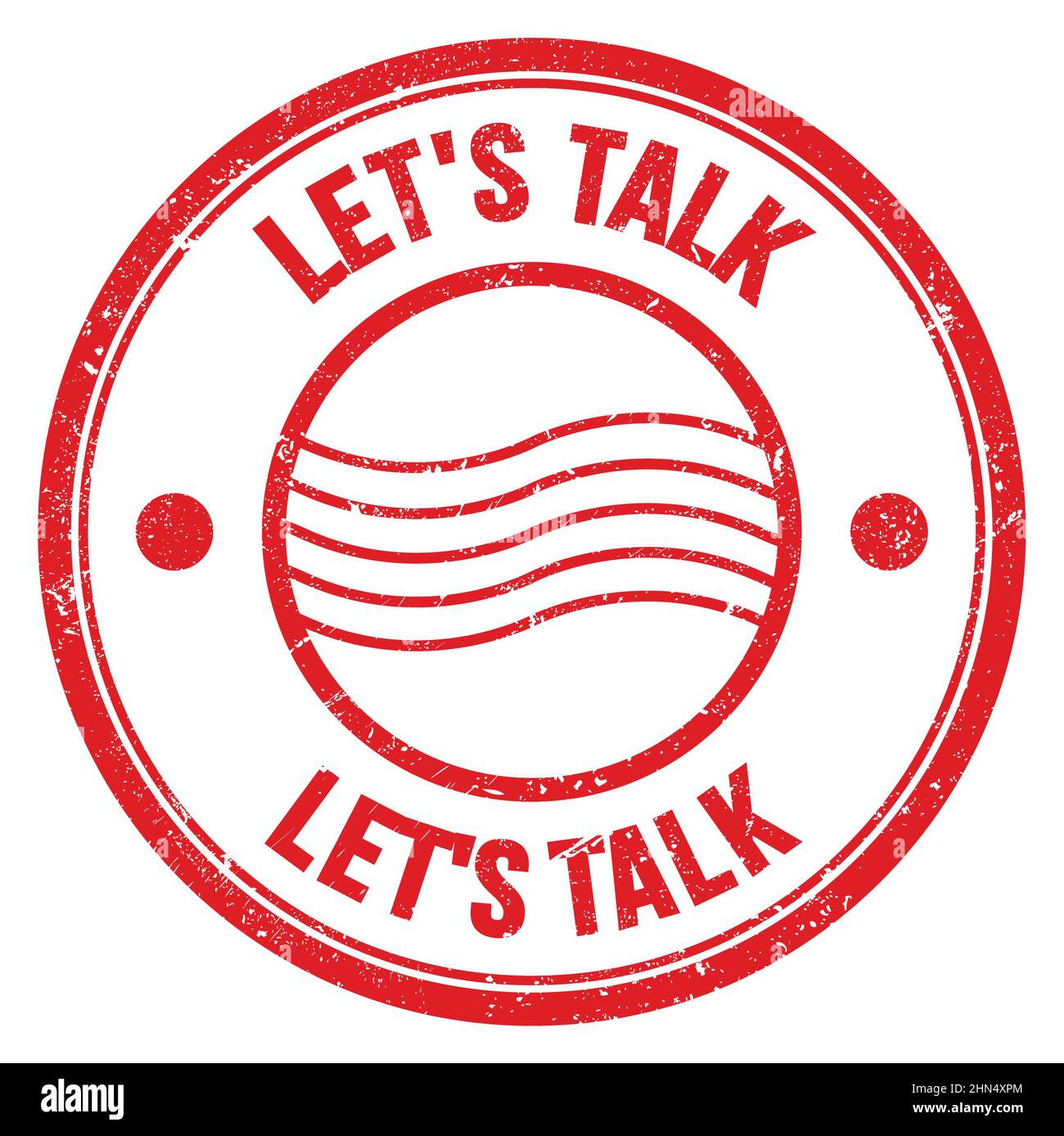 LET'S TALK word written on red round postal stamp sign Stock Photo - Alamy