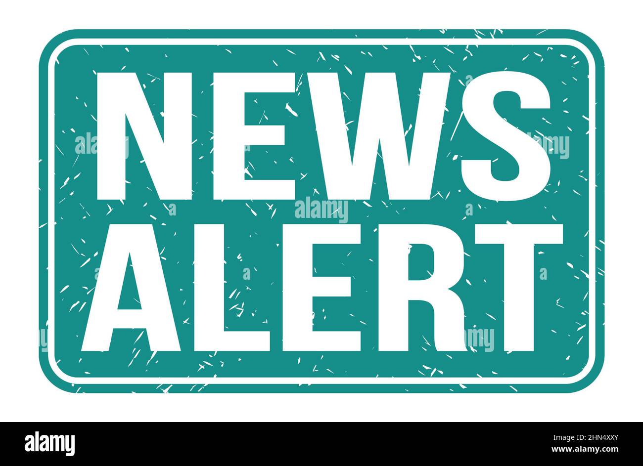 NEWS ALERT, words written on blue rectangle stamp sign Stock Photo - Alamy