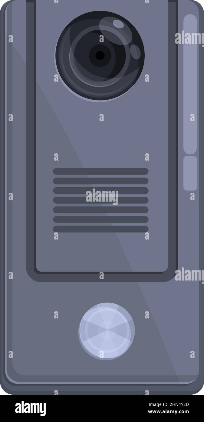 Doorbell intercom icon cartoon vector. Video system. Control entrance ...