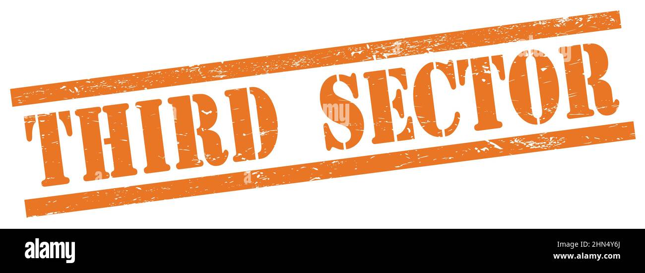 THIRD SECTOR text on orange grungy rectangle vintage stamp Stock Photo ...