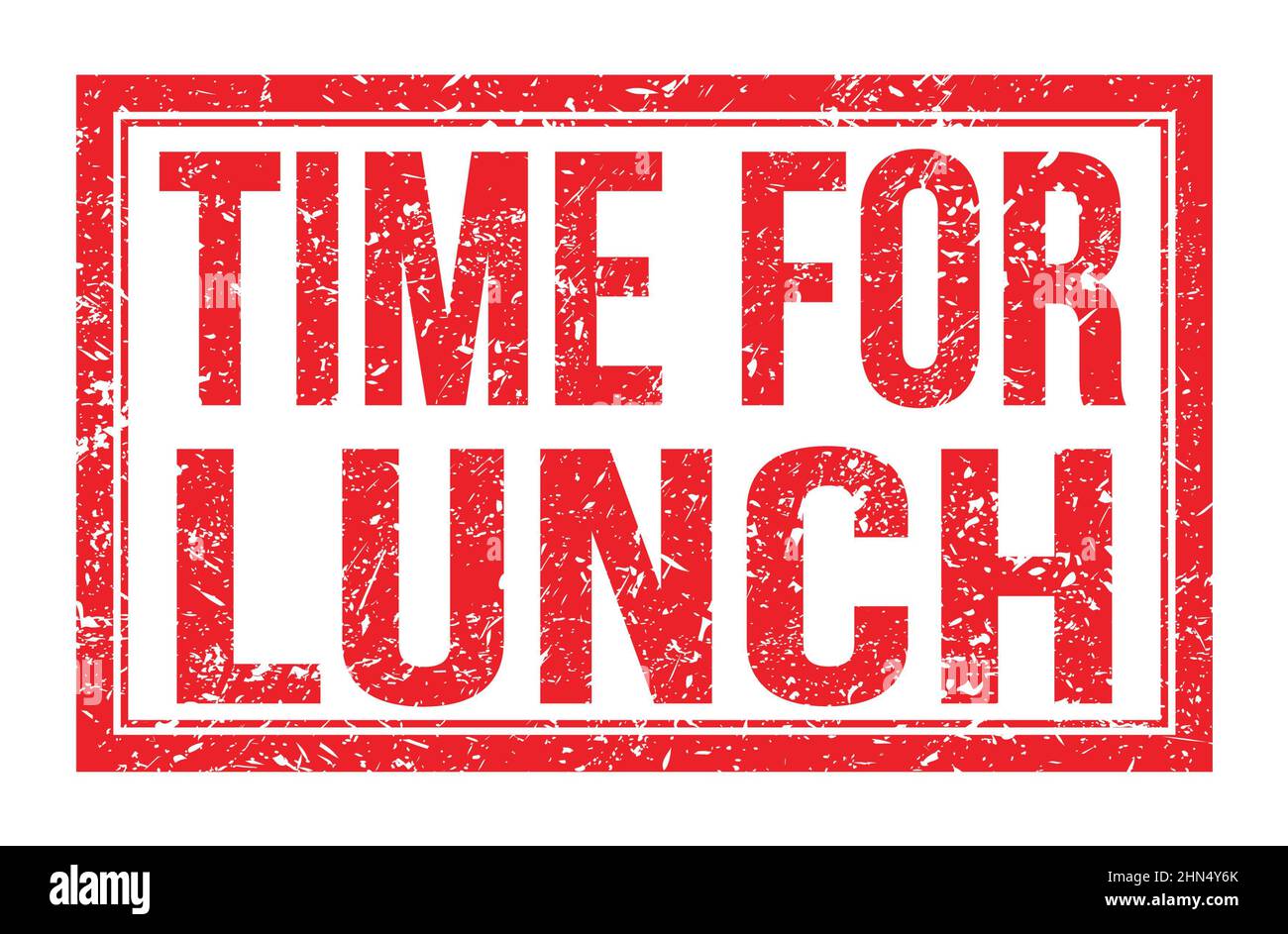 TIME FOR LUNCH, words written on red rectangle stamp sign Stock Photo ...