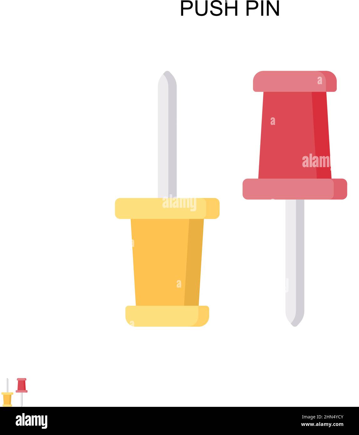 Push pin Simple vector icon. Illustration symbol design template for ...