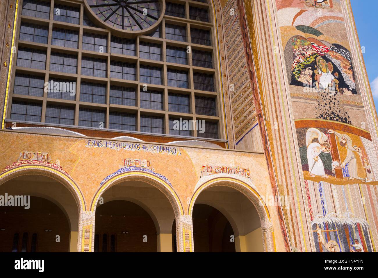 The imponent facade of The Cathedral Basilica of the National Shrine of ...