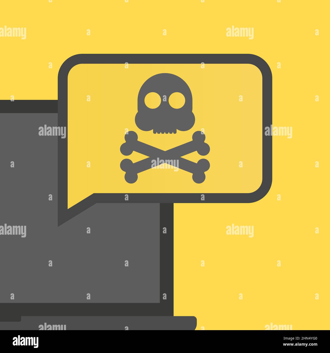 Vector illustration of error. Page error on laptop screen. Flat style ...