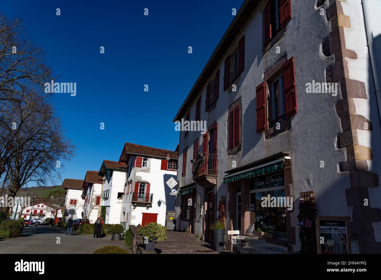 The town of Ainhoa, Pays Basque, France Stock Photo - Alamy