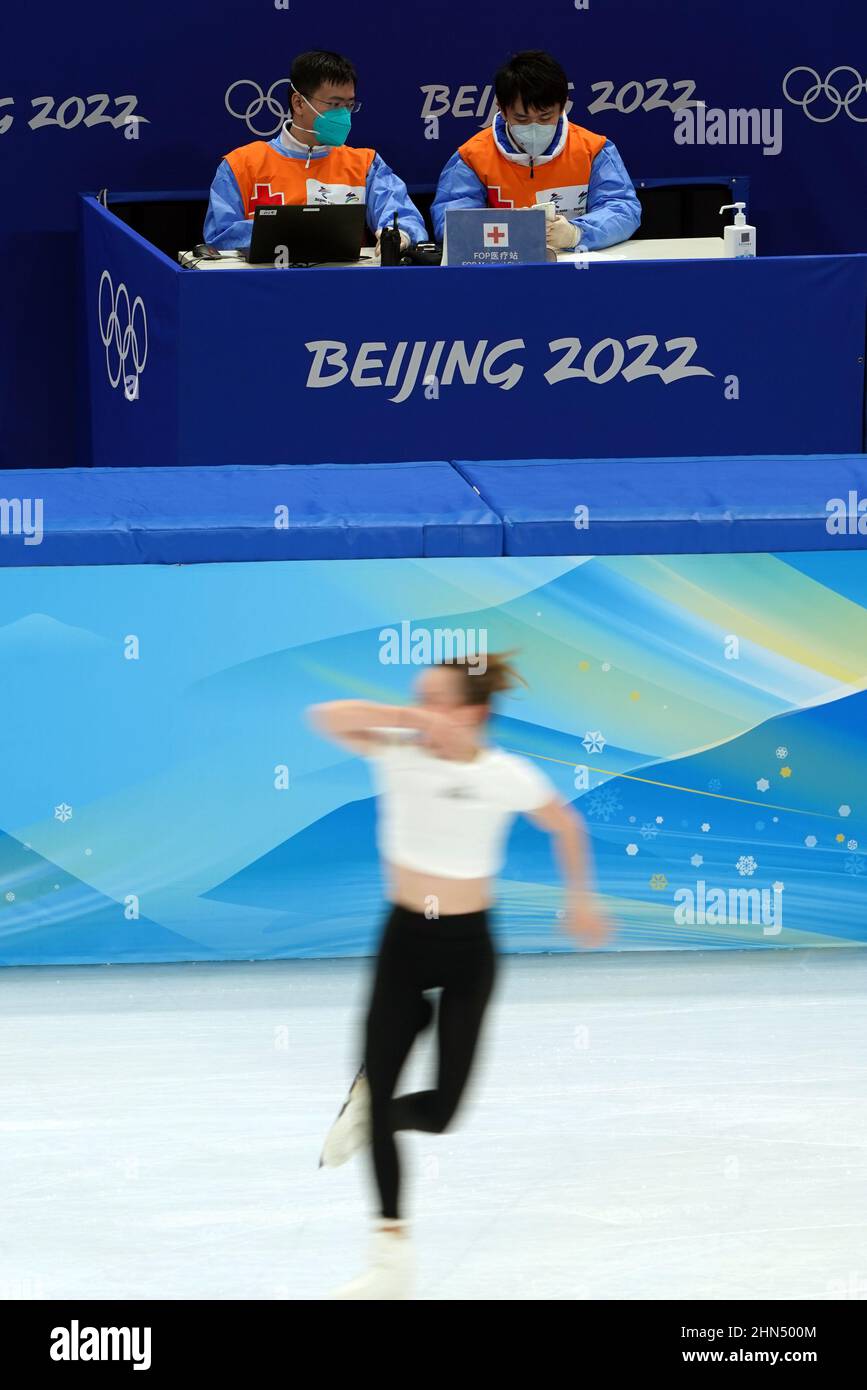 Medics observe a Figure Skating training session on day ten of the ...
